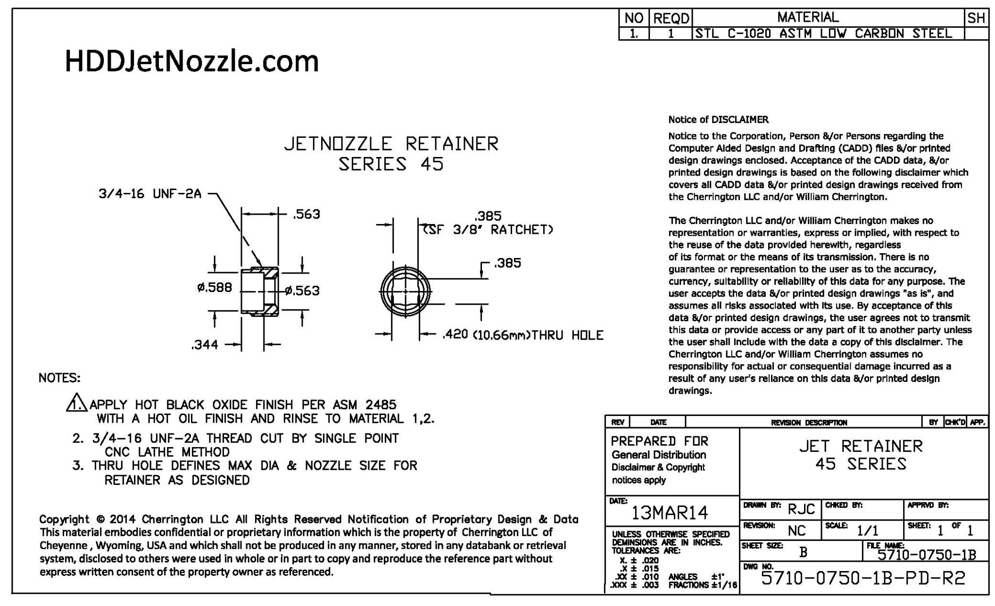 Series 45 Nozzle Retainer | HDD Jet Nozzles
