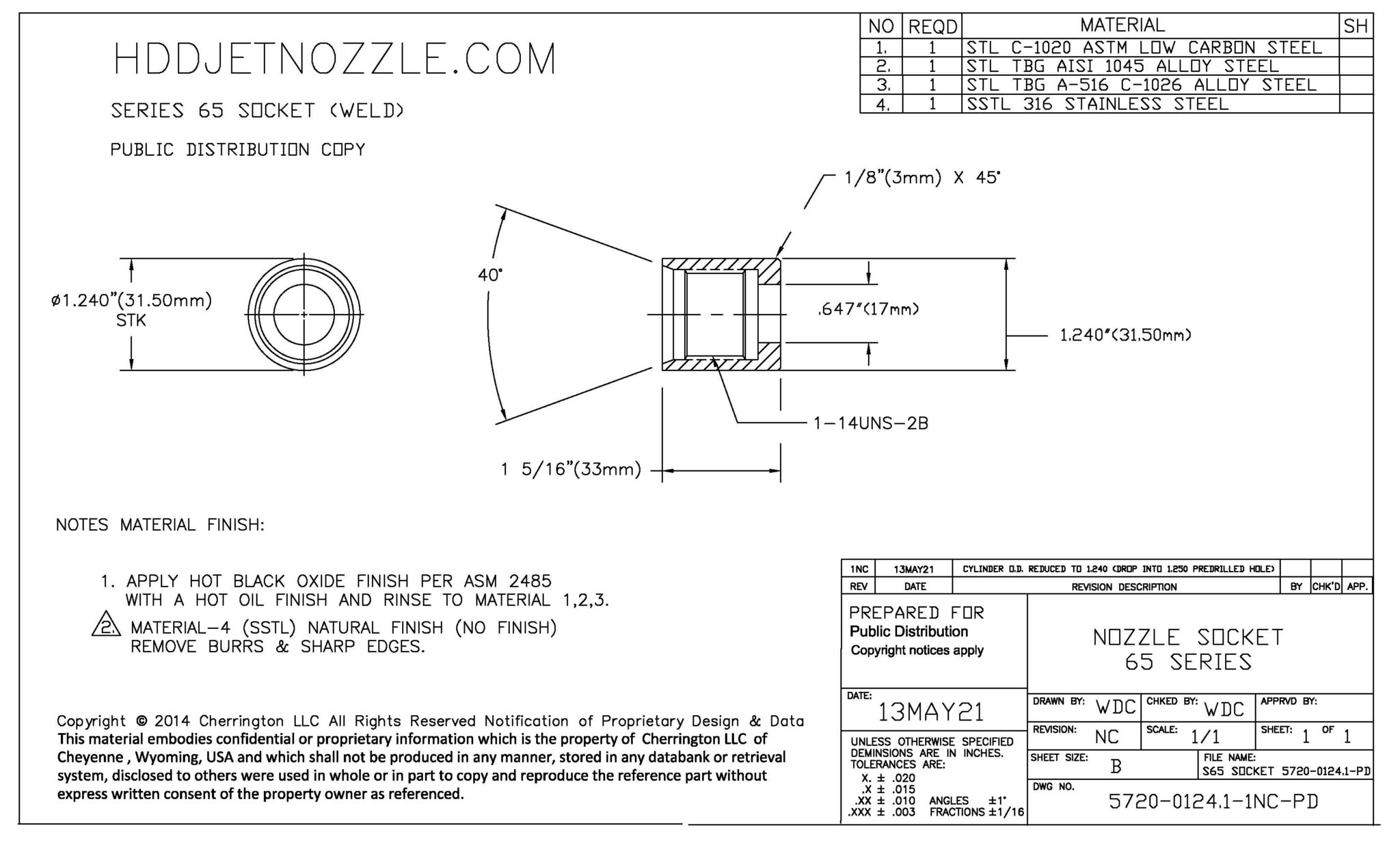 Series 65 Jet Nozzle Socket (weldment) | HDD Jet Nozzles